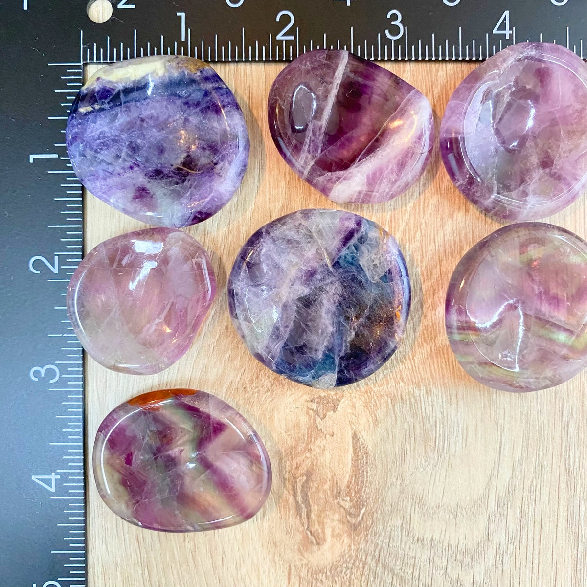 Fluorite Worry Stone/Thumb Stone (Purple)