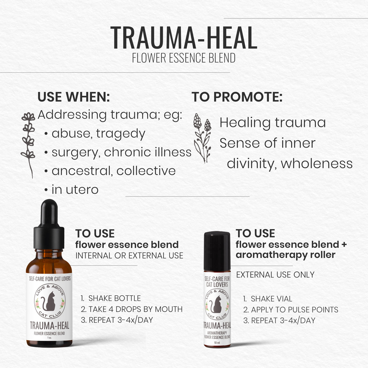 Trauma-Heal Flower Essence Blend | self-care for cat lovers – Love and ...